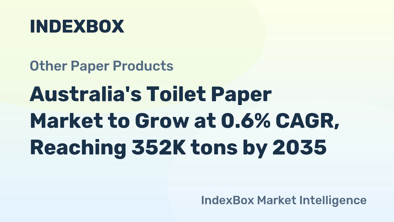 Australia's Toilet Paper Market to Grow at 0.6% CAGR, Reaching 352K tons by 2035