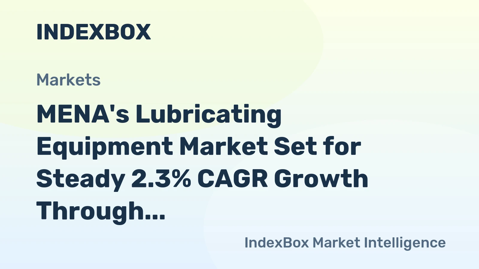 MENA's Lubricating Equipment Market Set for Steady 2.3% CAGR Growth Through 2035