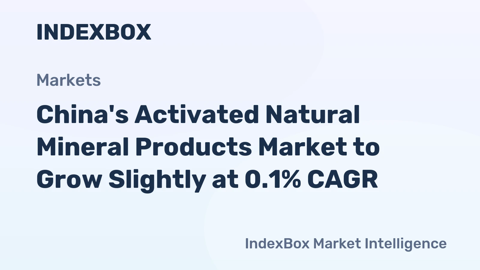 China's Activated Natural Mineral Products Market to Grow Slightly at 0.1% CAGR