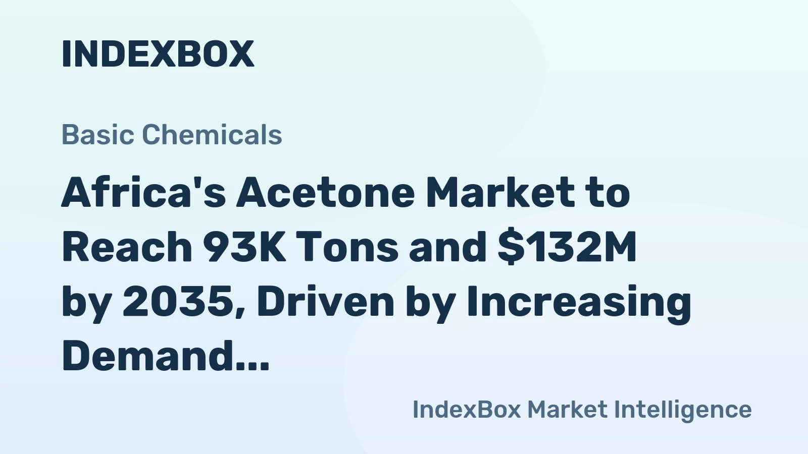 Africa's Acetone Market to Reach 93K Tons and $132M by 2035, Driven by Increasing Demand
