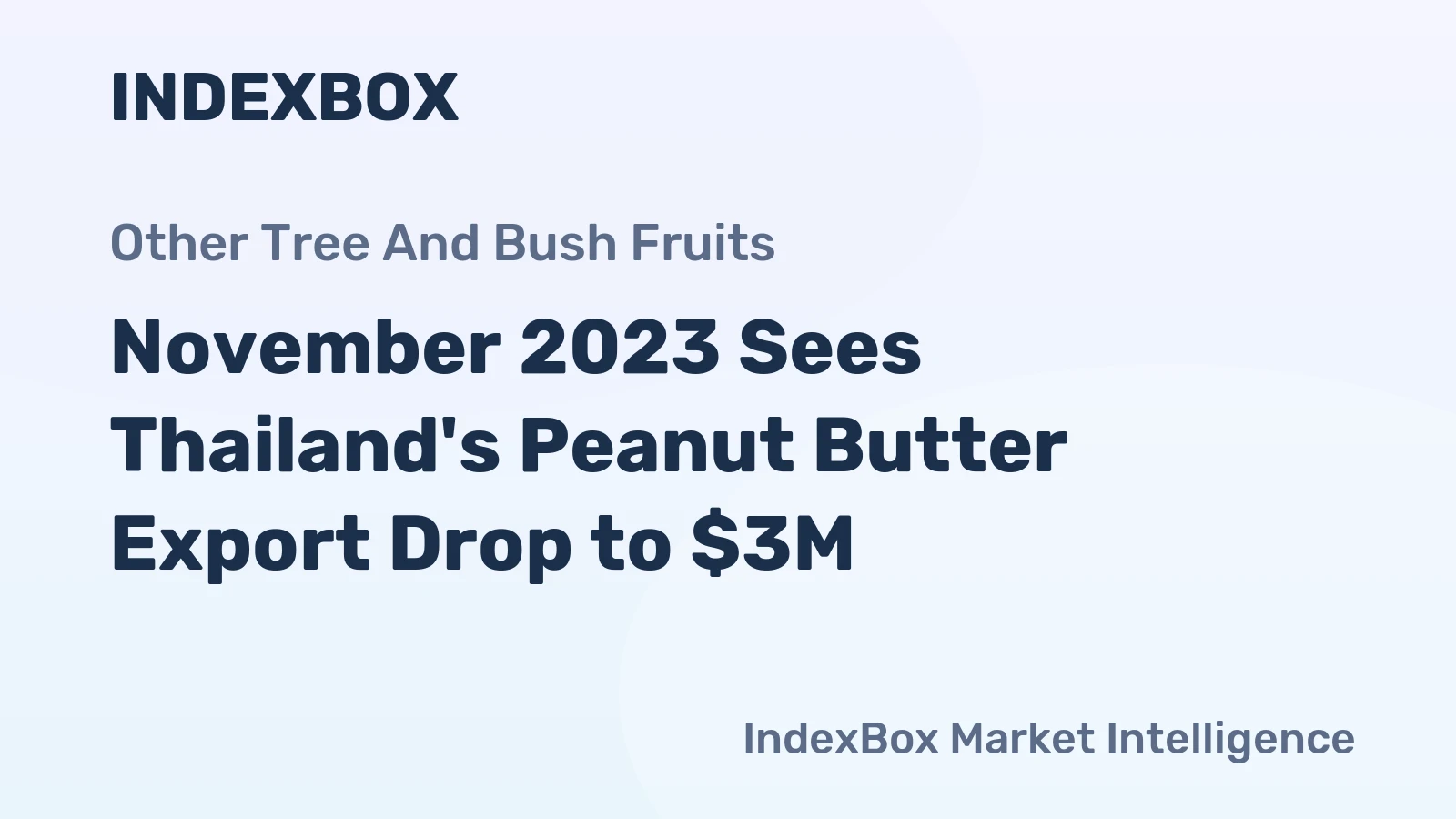 November 2023 Sees Thailand's Peanut Butter Export Drop to $3M