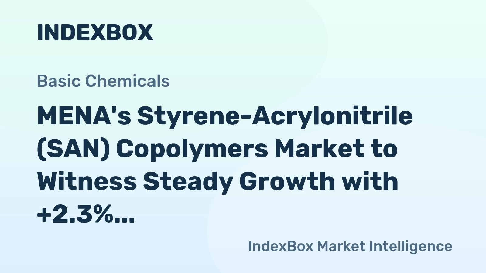 MENA's Styrene-Acrylonitrile (SAN) Copolymers Market to Witness Steady Growth with +2.3% CAGR in Volume from 2024-2035