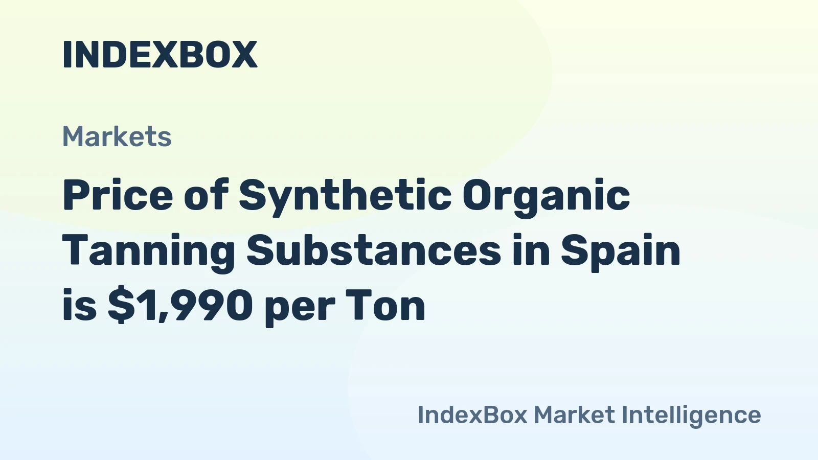 Price of Synthetic Organic Tanning Substances in Spain is $1,990 per Ton