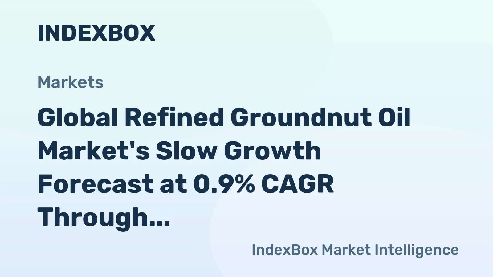 Global Refined Groundnut Oil Market's Slow Growth Forecast at 0.9% CAGR Through 2035