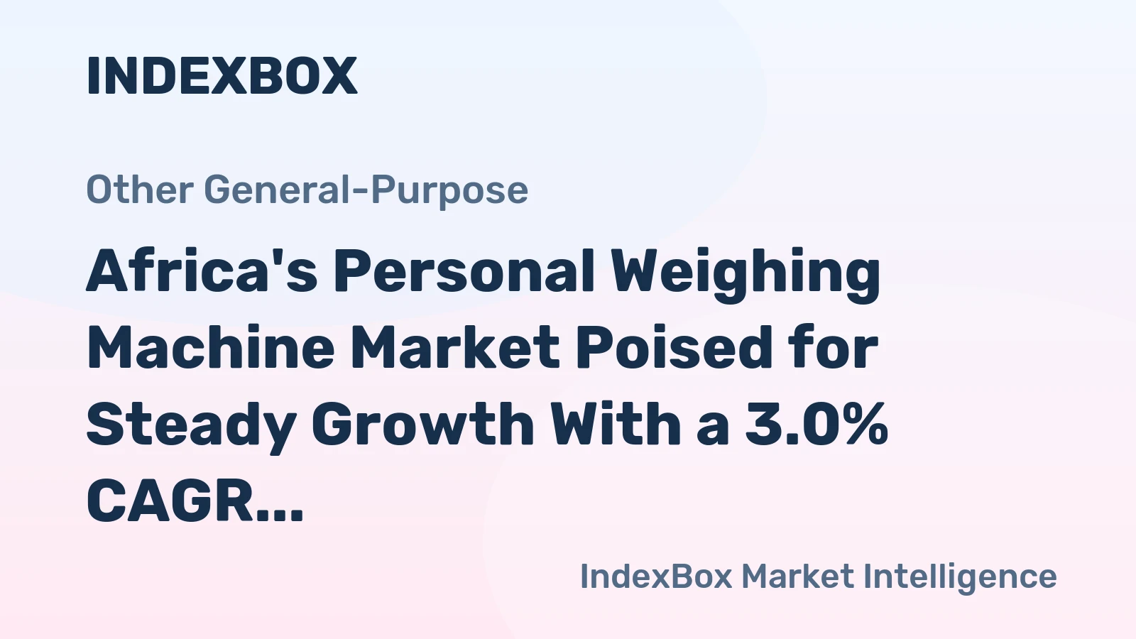 Africa's Personal Weighing Machine Market Poised for Steady Growth With a 3.0% CAGR in Value