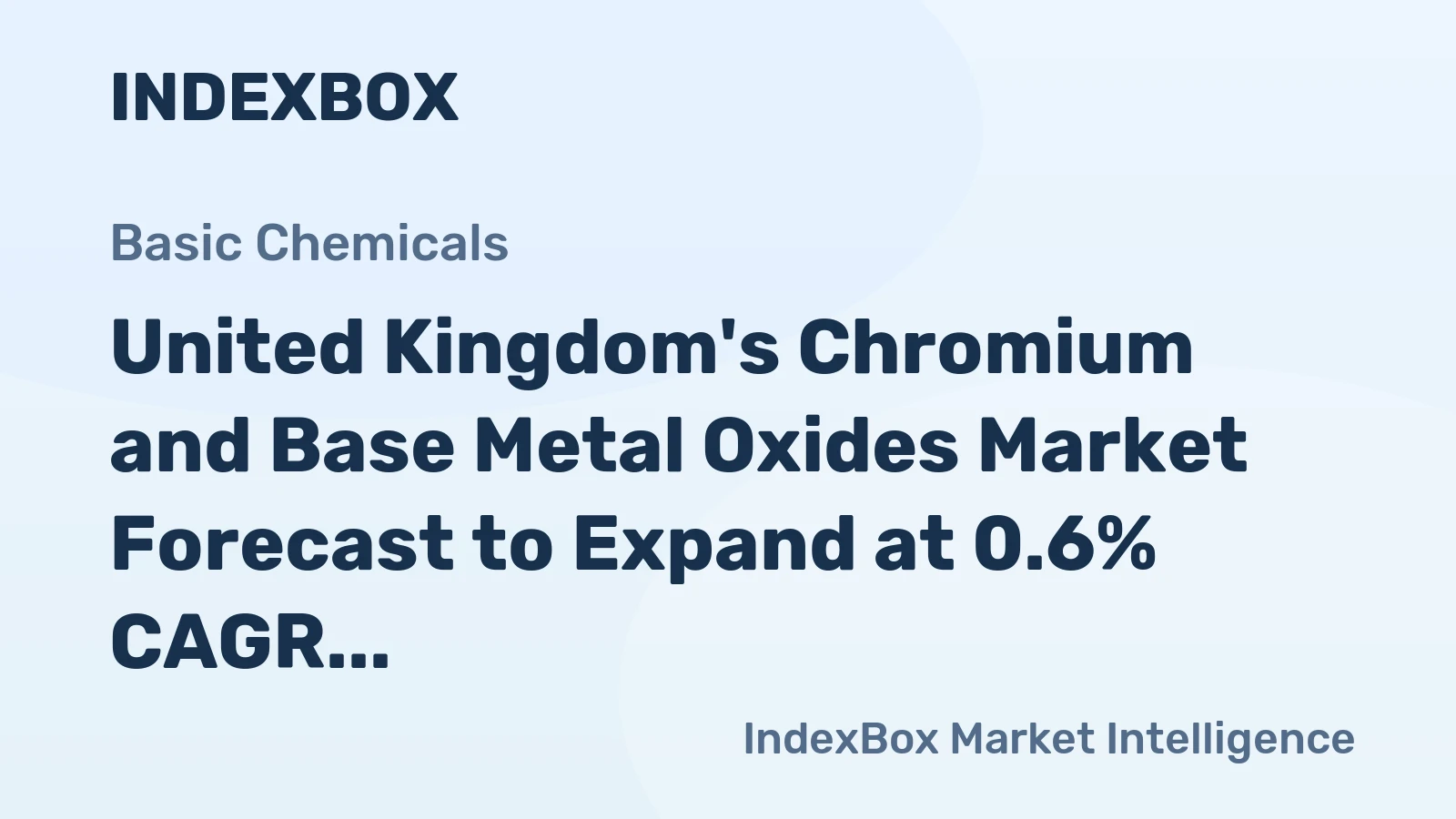 United Kingdom's Chromium and Base Metal Oxides Market Forecast to Expand at 0.6% CAGR