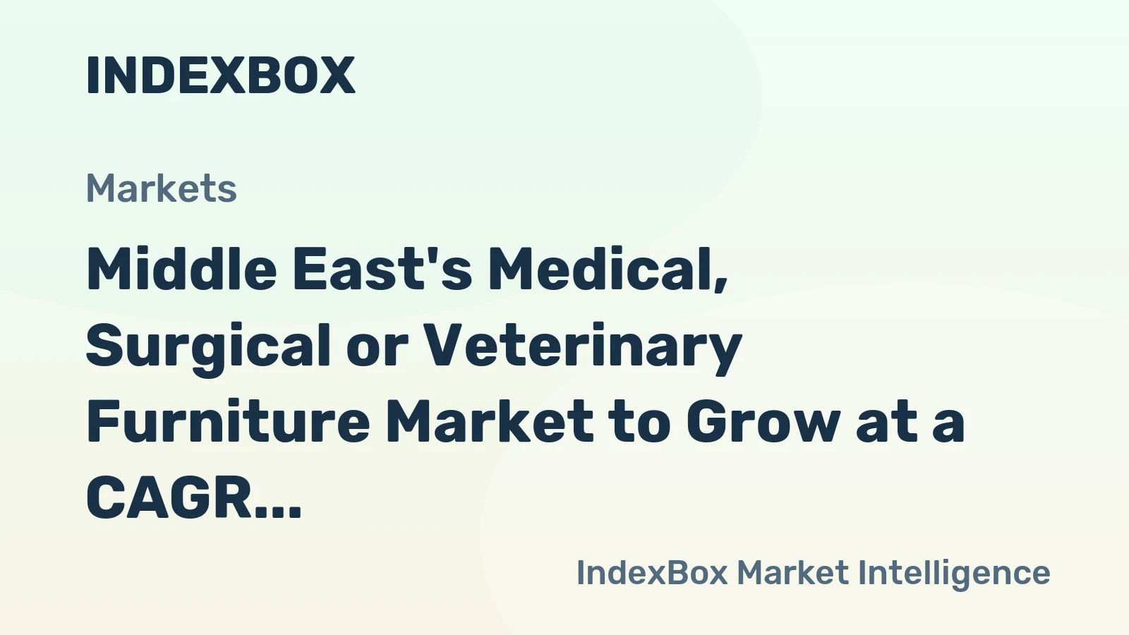 Middle East's Medical, Surgical or Veterinary Furniture Market to Grow at a CAGR of +1.6% Reaching $2B by 2035