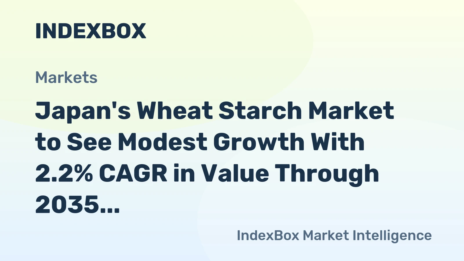 Japan's Wheat Starch Market to See Modest Growth With 2.2% CAGR in Value Through 2035