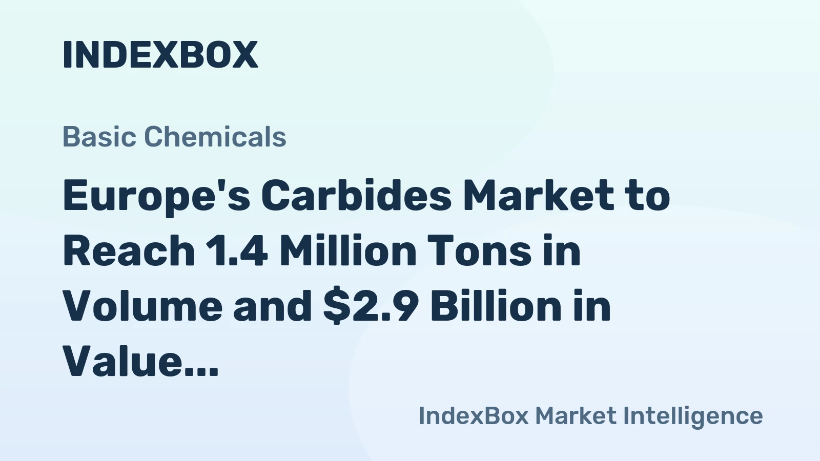 Europe's Carbides Market to Reach 1.4 Million Tons in Volume and $2.9 Billion in Value by 2035