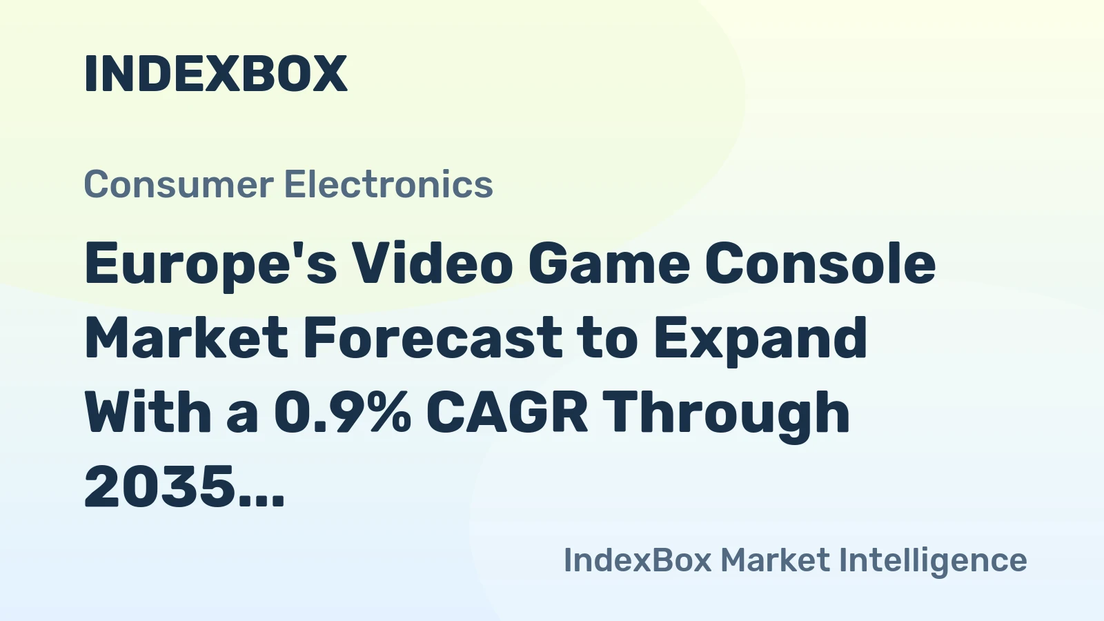Europe's Video Game Console Market Forecast to Expand With a 0.9% CAGR Through 2035