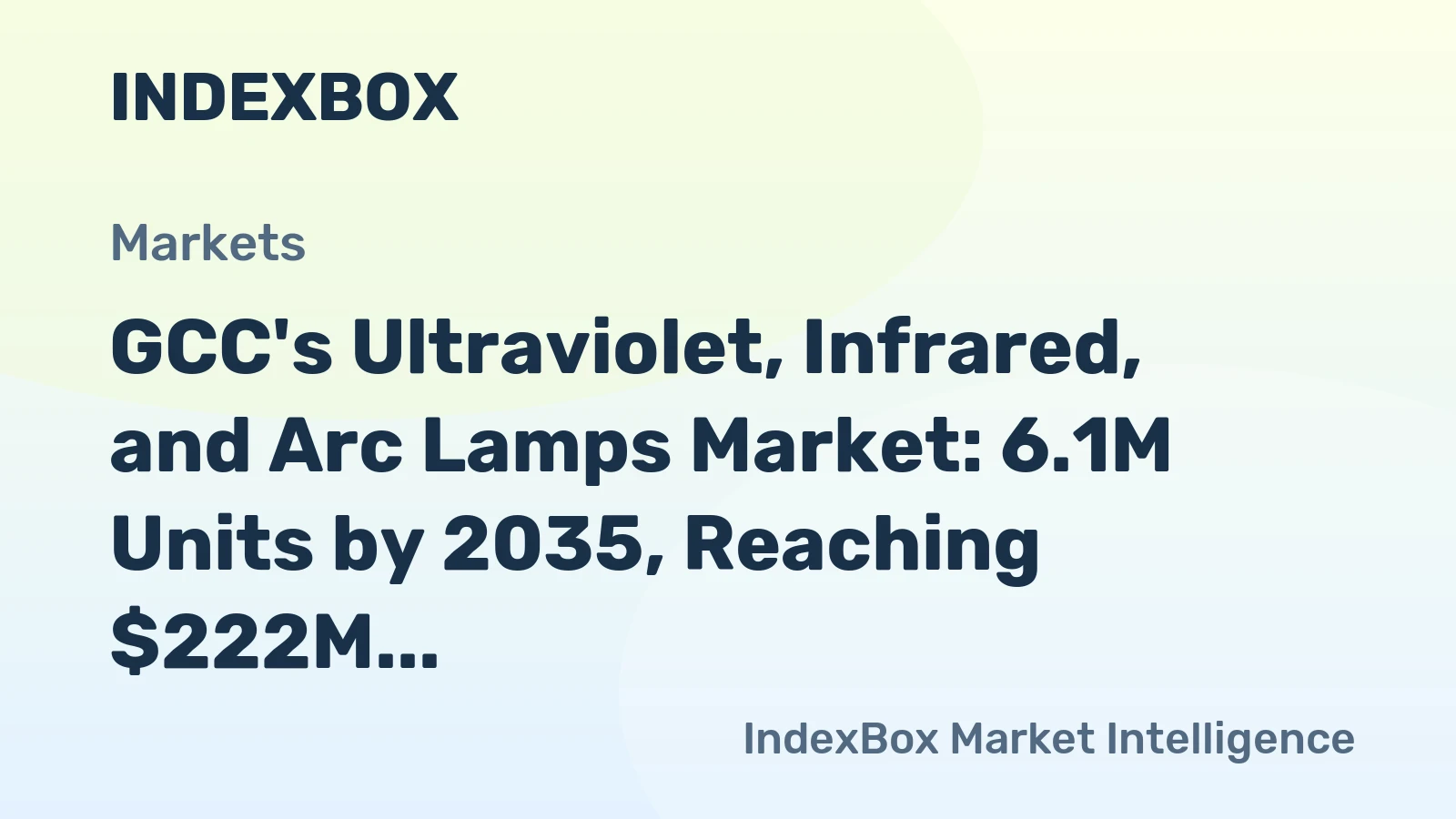 GCC's Ultraviolet, Infrared, and Arc Lamps Market: 6.1M Units by 2035, Reaching $222M