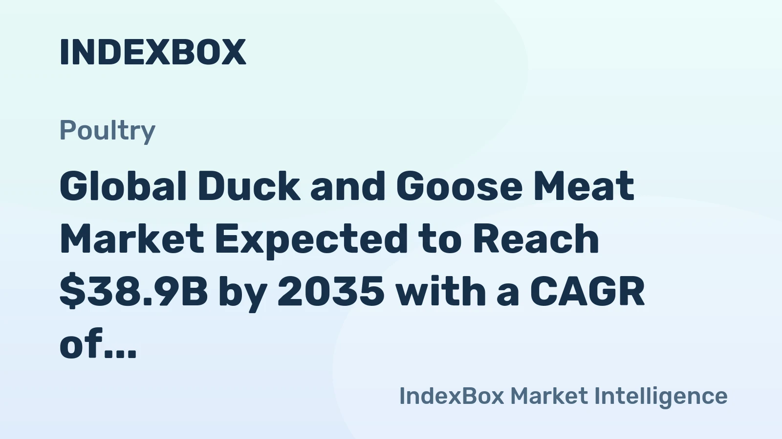 Global Duck and Goose Meat Market Expected to Reach $38.9B by 2035 with a CAGR of +2.5%