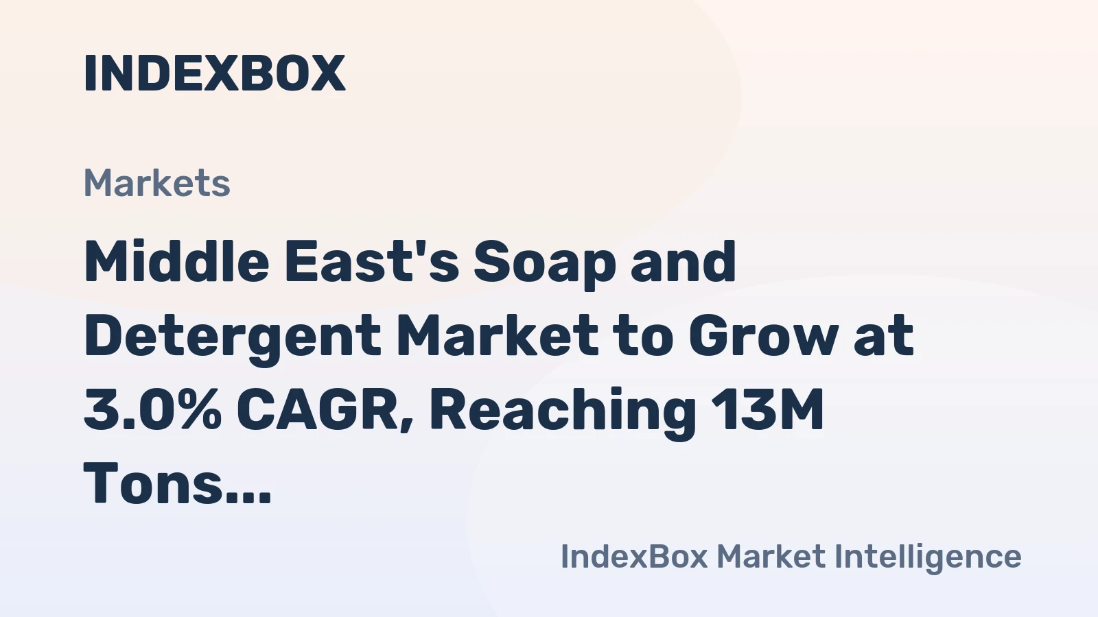 Middle East's Soap and Detergent Market to Grow at 3.0% CAGR, Reaching 13M Tons by 2035