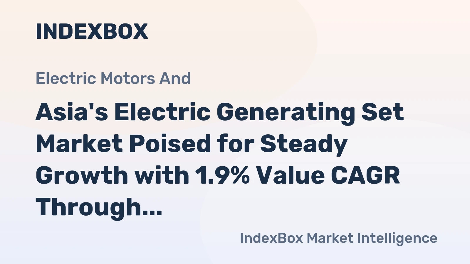 Asia's Electric Generating Set Market Poised for Steady Growth with 1.9% Value CAGR Through 2035