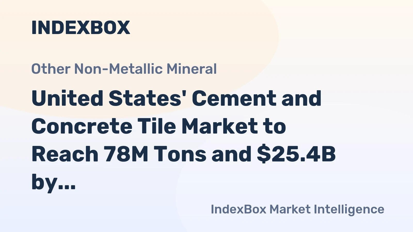United States' Cement and Concrete Tile Market to Reach 78M Tons and $25.4B by 2035