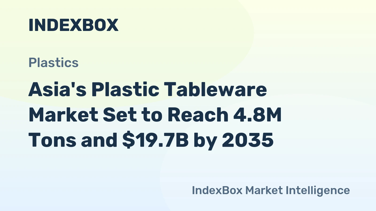 Asia's Plastic Tableware Market Set to Reach 4.8M Tons and $19.7B by 2035