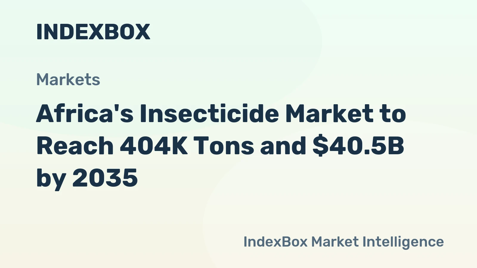Africa's Insecticide Market to Reach 404K Tons and $40.5B by 2035
