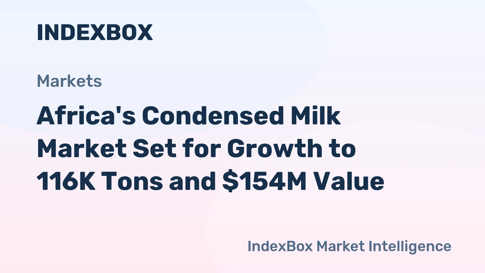 Africa's Condensed Milk Market Set for Growth to 116K Tons and $154M Value