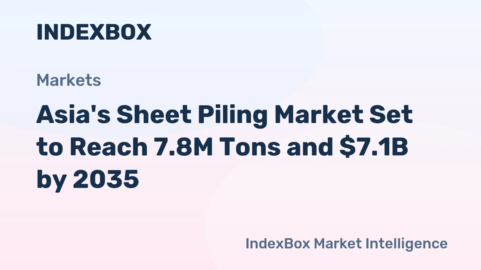 Asia's Sheet Piling Market Set to Reach 7.8M Tons and $7.1B by 2035