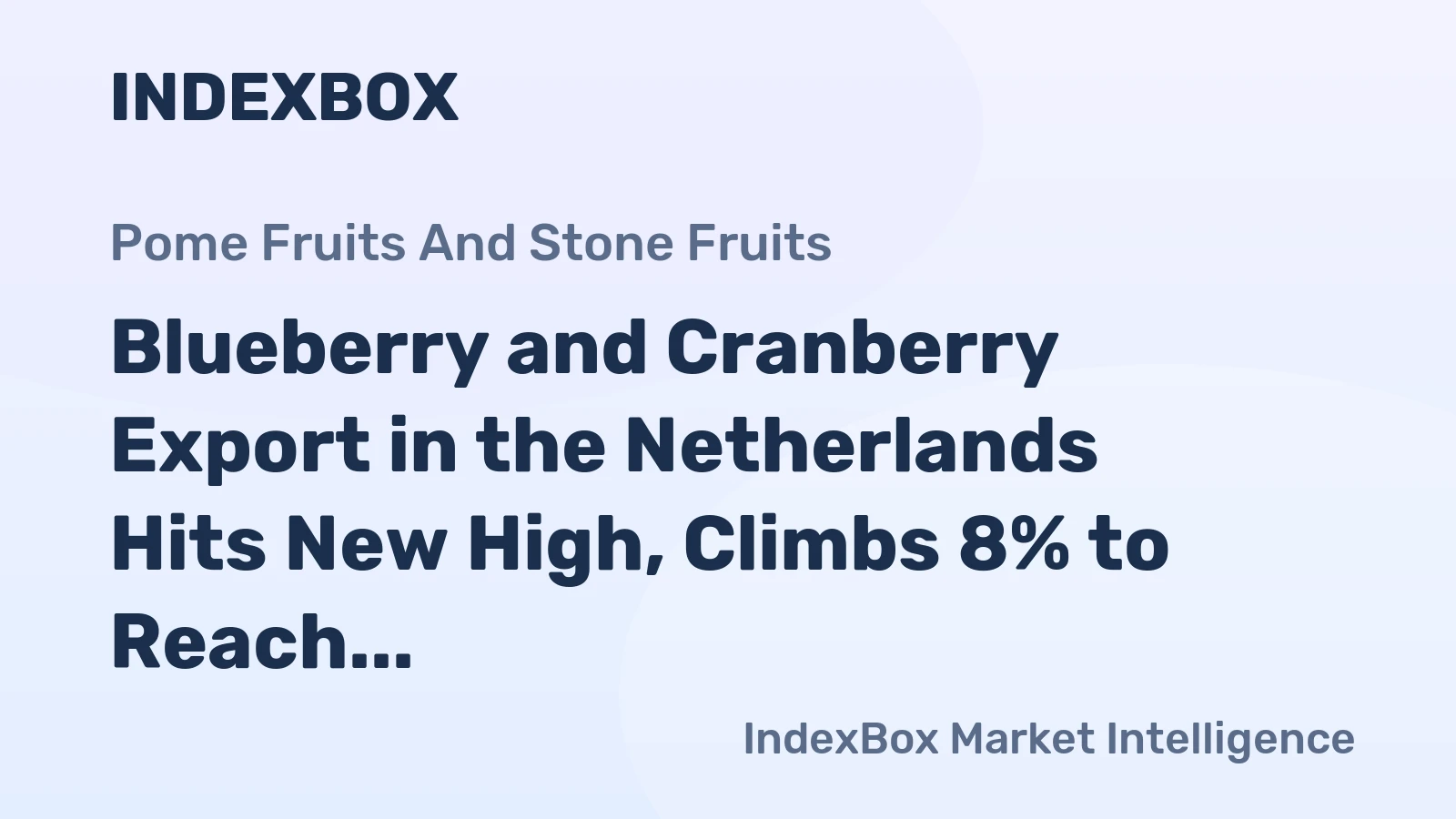 Blueberry and Cranberry Export in the Netherlands Hits New High, Climbs 8% to Reach $760M in 2024