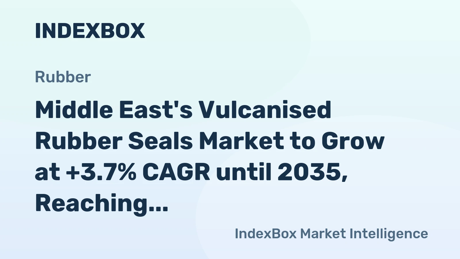 Middle East's Vulcanised Rubber Seals Market to Grow at +3.7% CAGR until 2035, Reaching $4.8B in Value