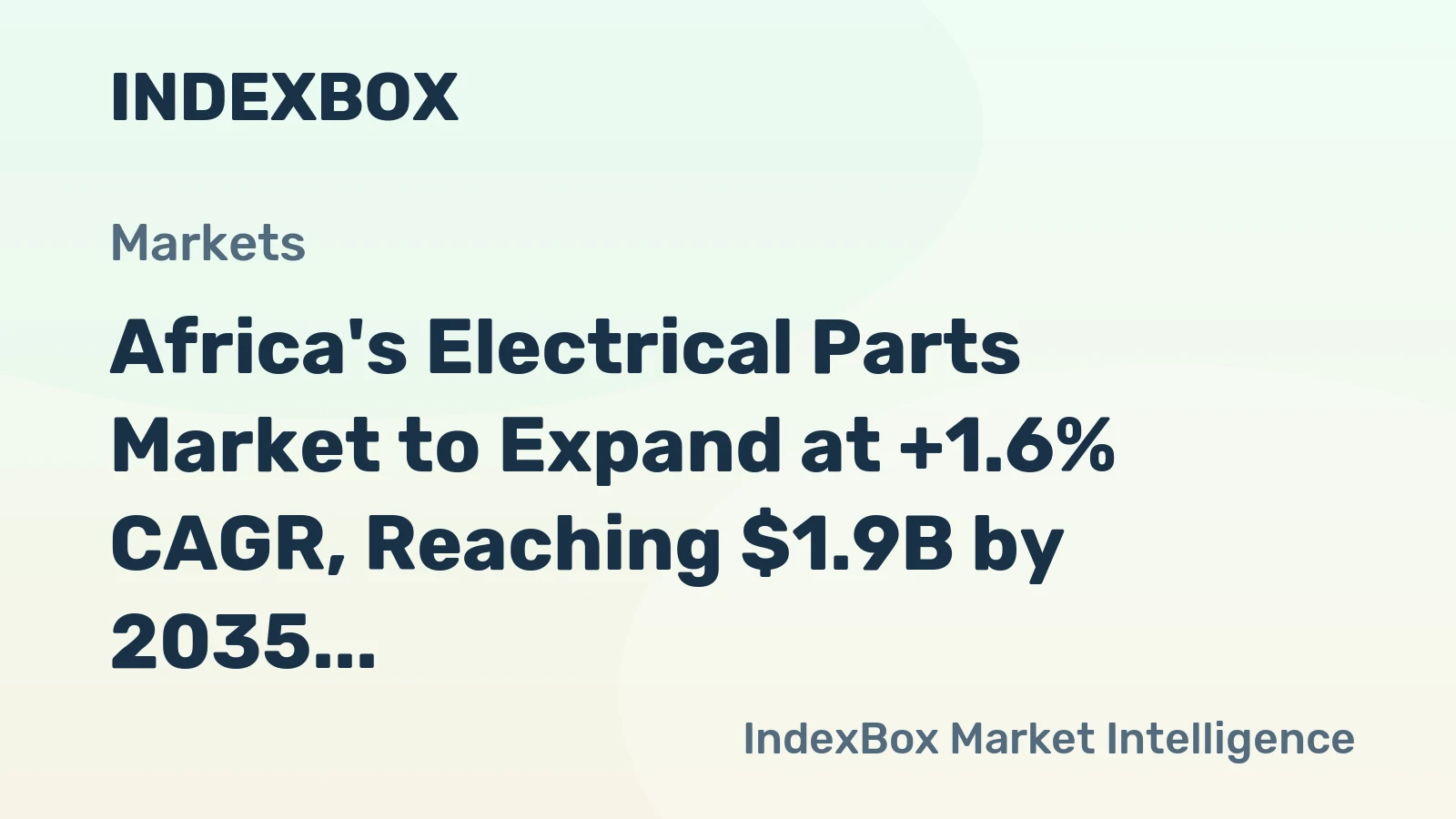 Africa's Electrical Parts Market to Expand at +1.6% CAGR, Reaching $1.9B by 2035