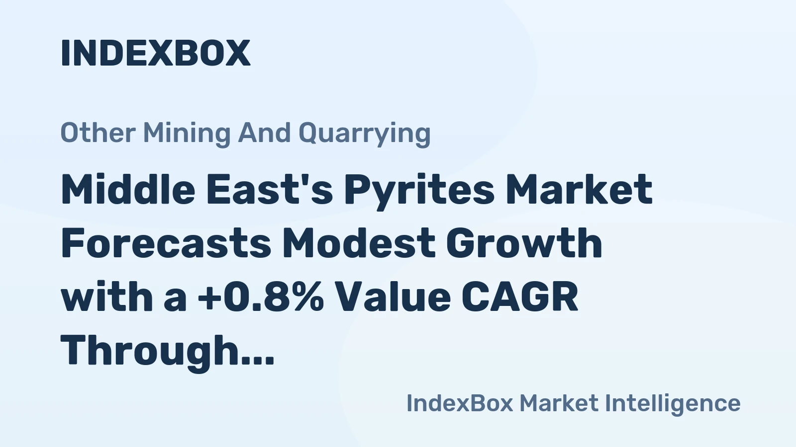 Middle East's Pyrites Market Forecasts Modest Growth with a +0.8% Value CAGR Through 2035