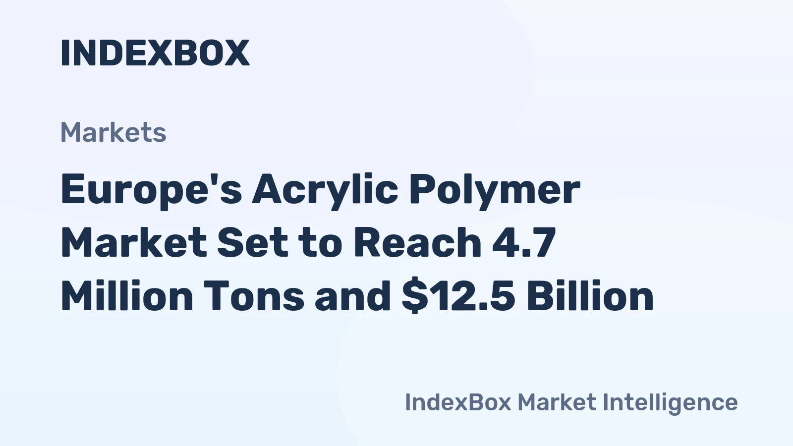 Europe's Acrylic Polymer Market Set to Reach 4.7 Million Tons and $12.5 Billion
