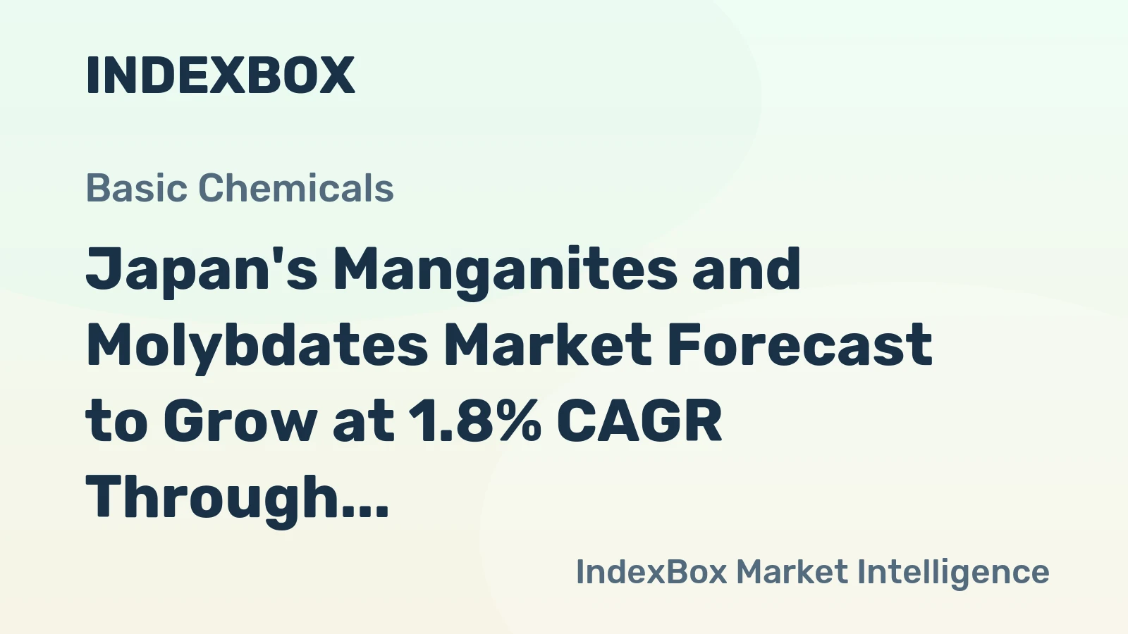 Japan's Manganites and Molybdates Market Forecast to Grow at 1.8% CAGR Through 2035