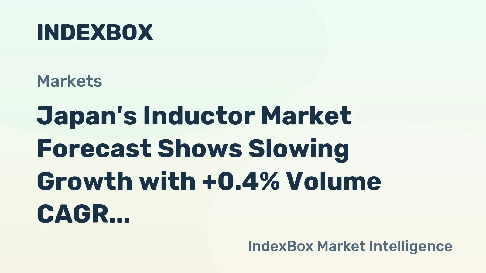 Japan's Inductor Market Forecast Shows Slowing Growth with +0.4% Volume CAGR to 2035
