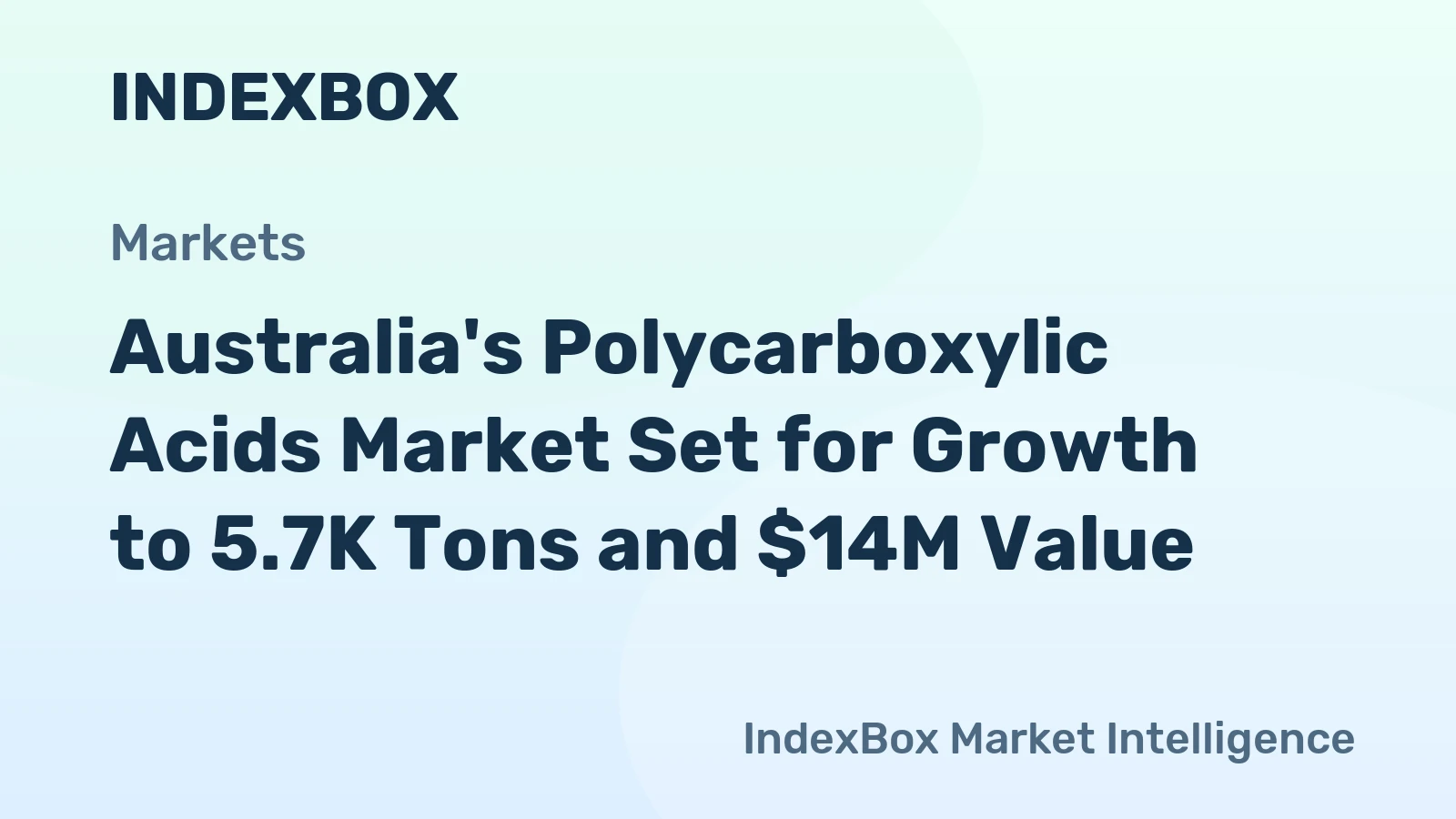 Australia's Polycarboxylic Acids Market Set for Growth to 5.7K Tons and $14M Value