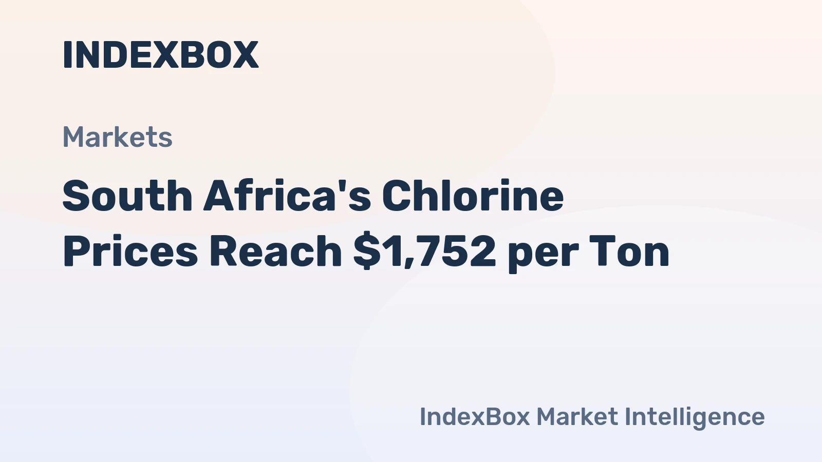 South Africa's Chlorine Prices Reach $1,752 per Ton