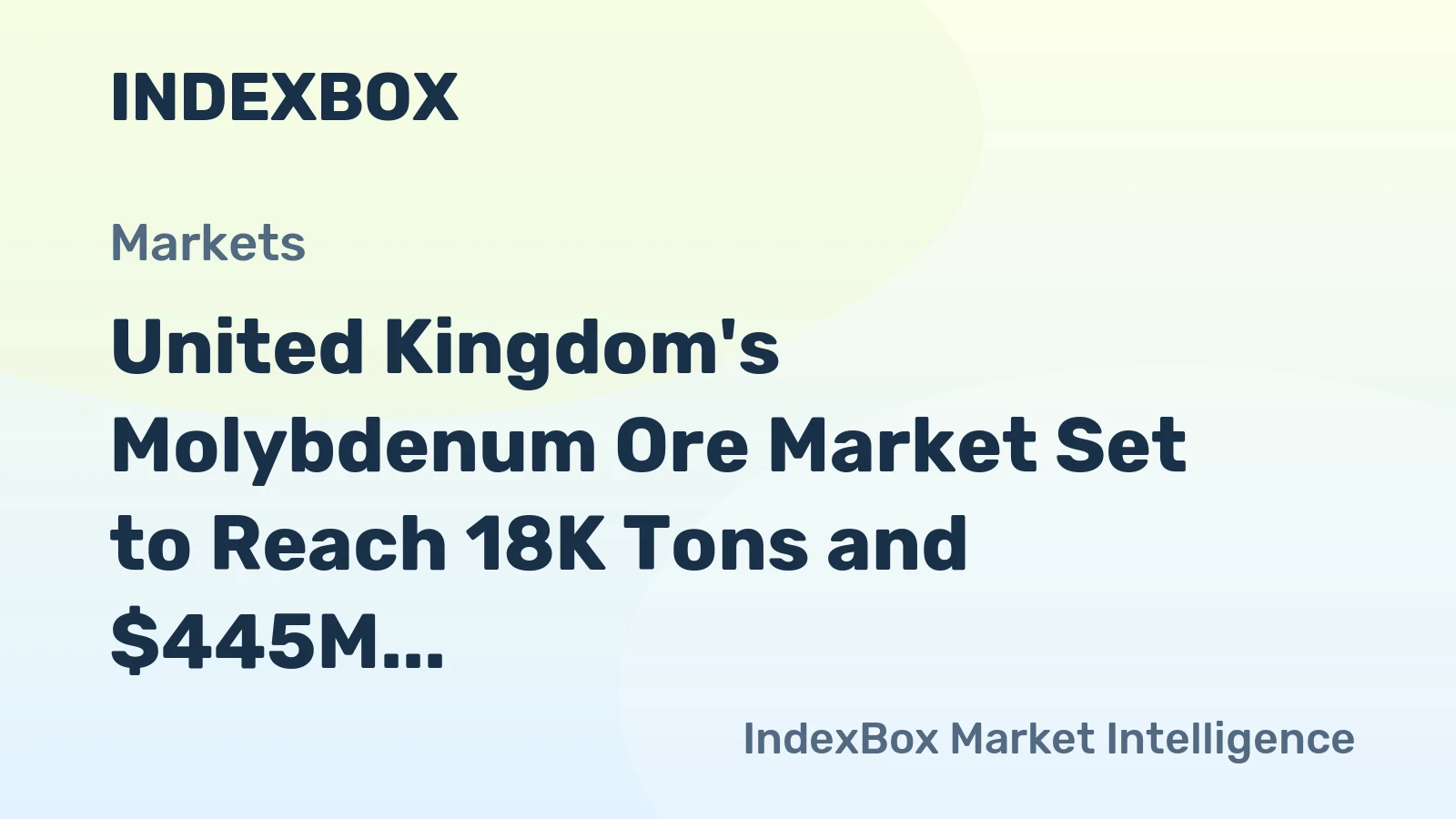 United Kingdom's Molybdenum Ore Market Set to Reach 18K Tons and $445M