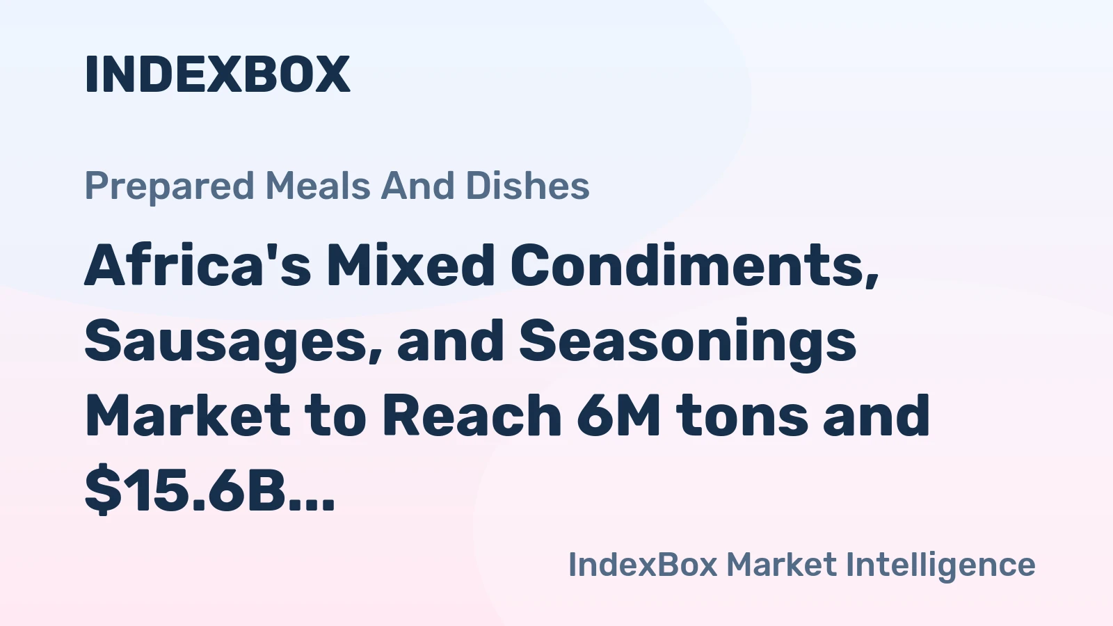 Africa's Mixed Condiments, Sausages, and Seasonings Market to Reach 6M tons and $15.6B by 2035