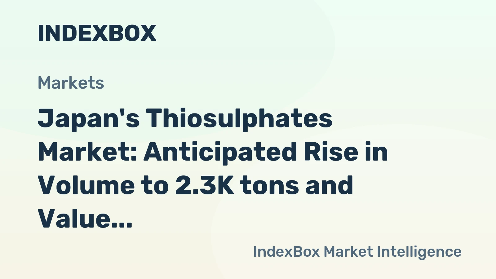Japan's Thiosulphates Market: Anticipated Rise in Volume to 2.3K tons and Value to $1.4M by 2035