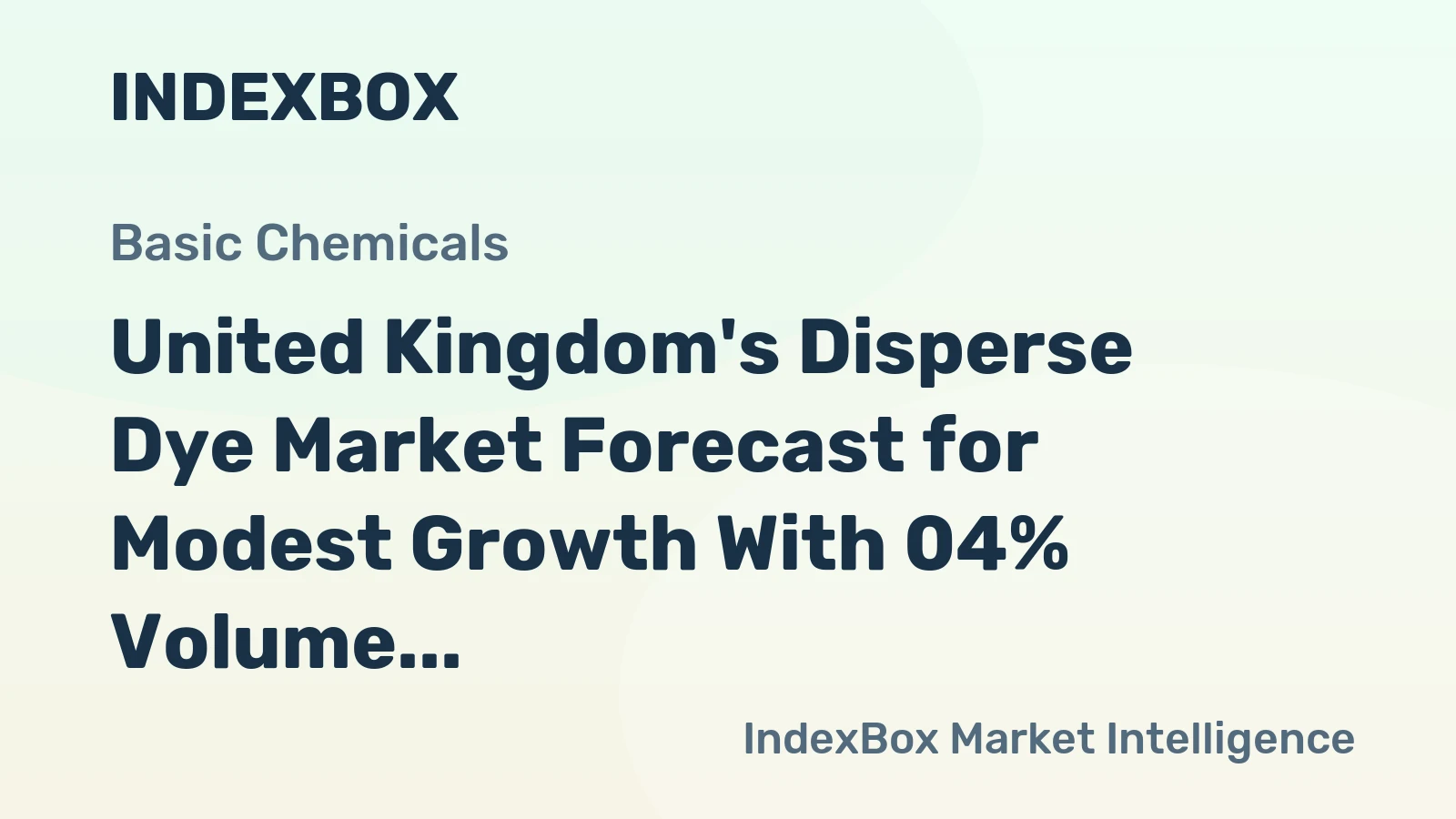 United Kingdom's Disperse Dye Market Forecast for Modest Growth With 04% Volume CAGR
