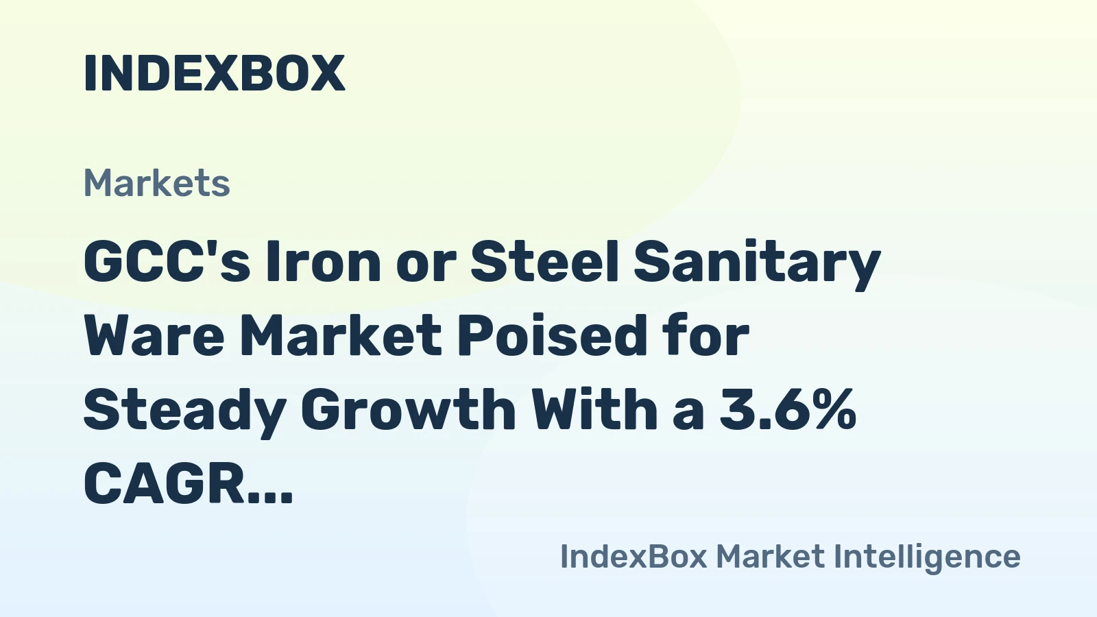GCC's Iron or Steel Sanitary Ware Market Poised for Steady Growth With a 3.6% CAGR in Value Through 2035