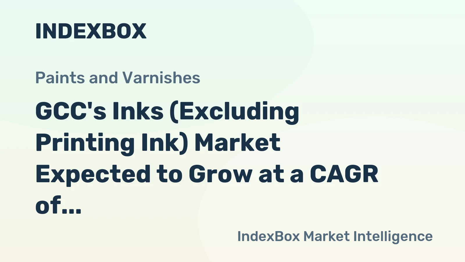 GCC's Inks (Excluding Printing Ink) Market Expected to Grow at a CAGR of +0.5% from 2024 to 2035