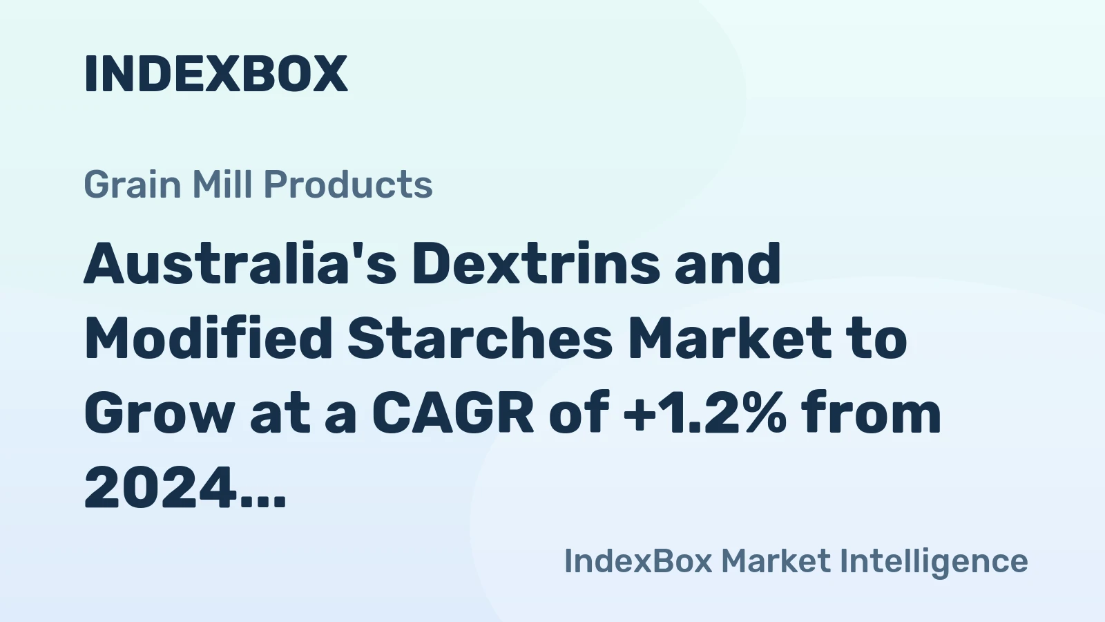 Australia's Dextrins and Modified Starches Market to Grow at a CAGR of +1.2% from 2024 to 2035