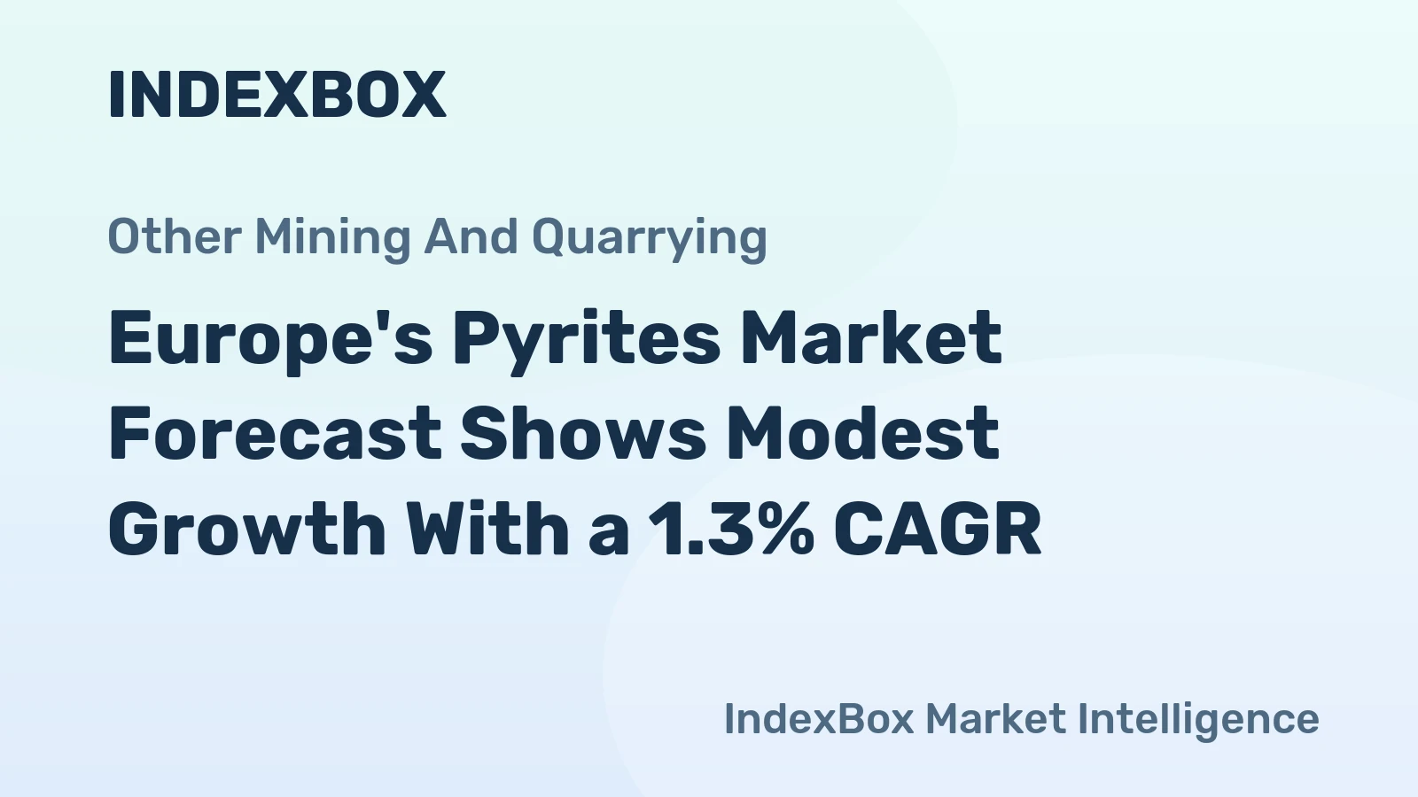 Europe's Pyrites Market Forecast Shows Modest Growth With a 1.3% CAGR