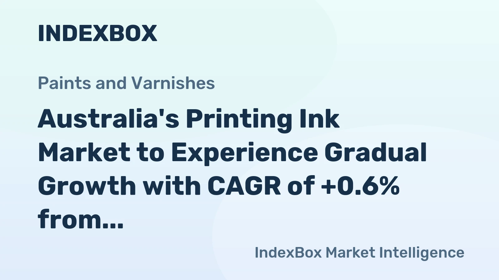 Australia's Printing Ink Market to Experience Gradual Growth with CAGR of +0.6% from 2024 to 2035