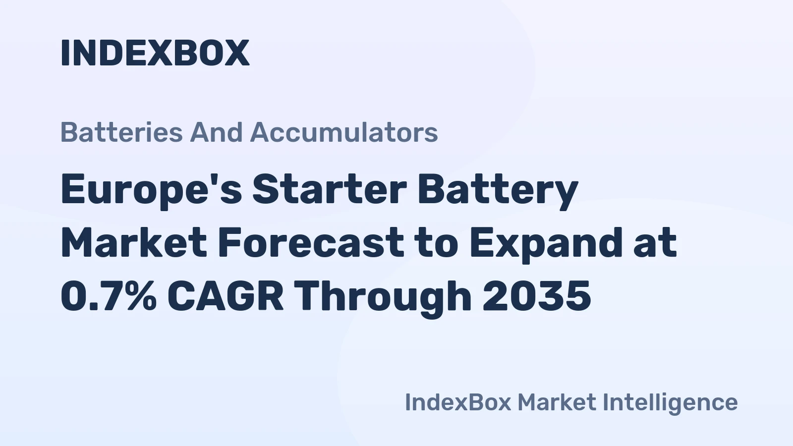 Europe's Starter Battery Market Forecast to Expand at 0.7% CAGR Through 2035