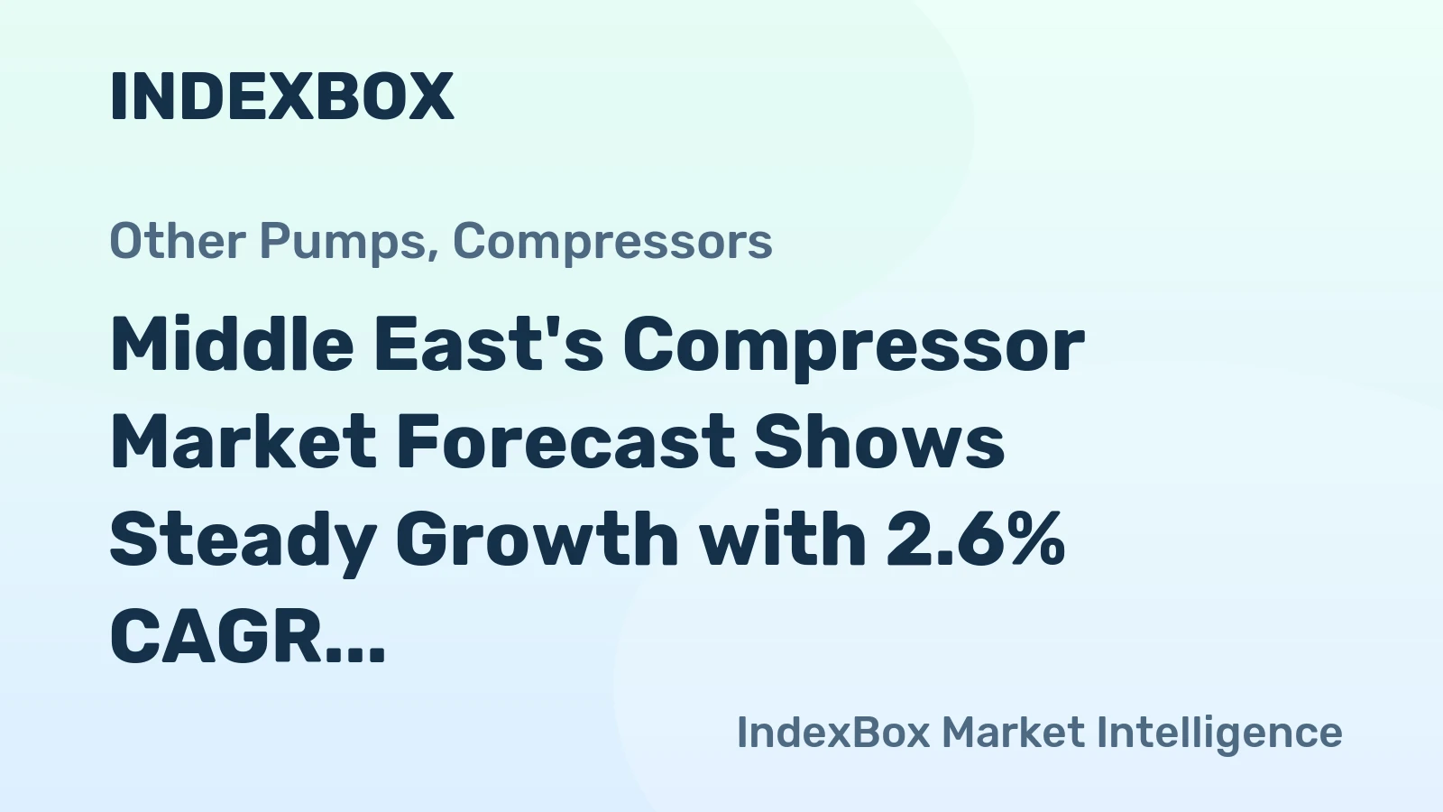 Middle East's Compressor Market Forecast Shows Steady Growth with 2.6% CAGR in Value Terms