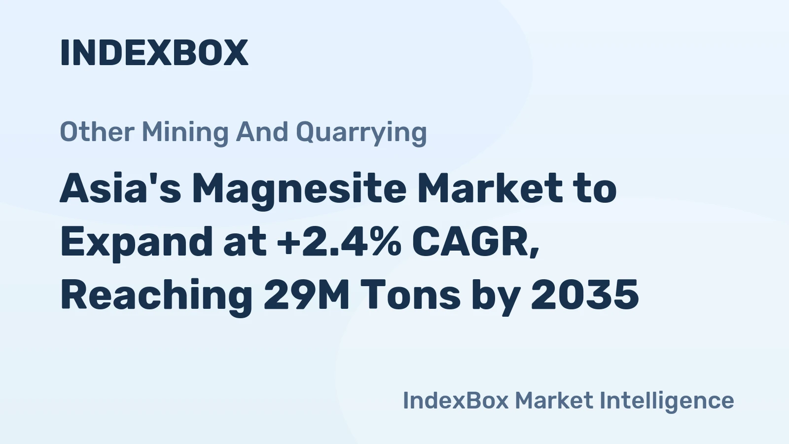 Asia's Magnesite Market to Expand at +2.4% CAGR, Reaching 29M Tons by 2035