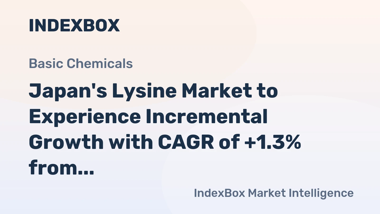 Japan's Lysine Market to Experience Incremental Growth with CAGR of +1.3% from 2024 to 2035