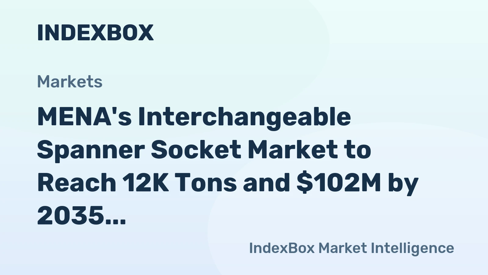 MENA's Interchangeable Spanner Socket Market to Reach 12K Tons and $102M by 2035