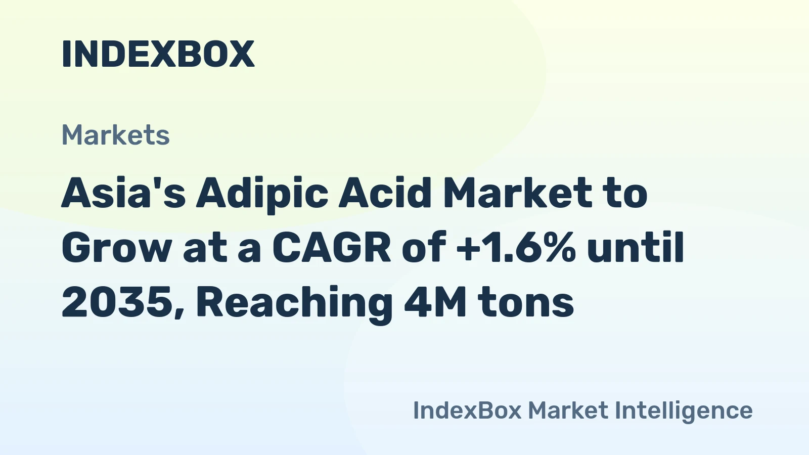 Asia's Adipic Acid Market to Grow at a CAGR of +1.6% until 2035, Reaching 4M tons