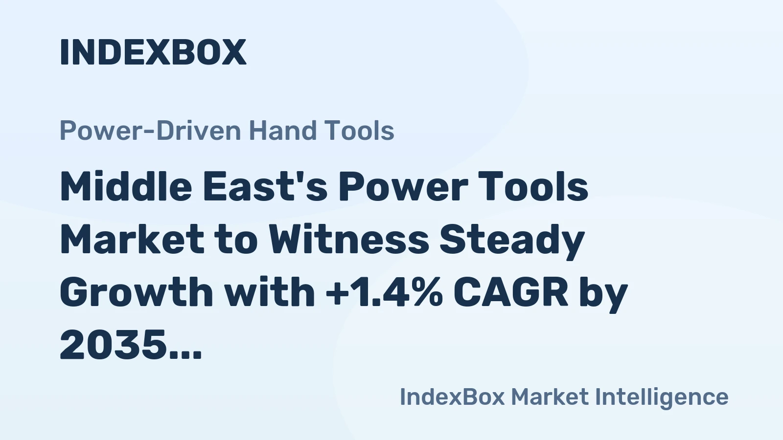 Middle East's Power Tools Market to Witness Steady Growth with +1.4% CAGR by 2035