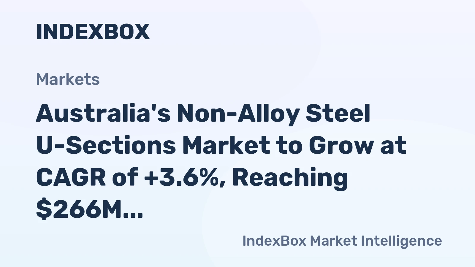 Australia's Non-Alloy Steel U-Sections Market to Grow at CAGR of +3.6%, Reaching $266M by 2035