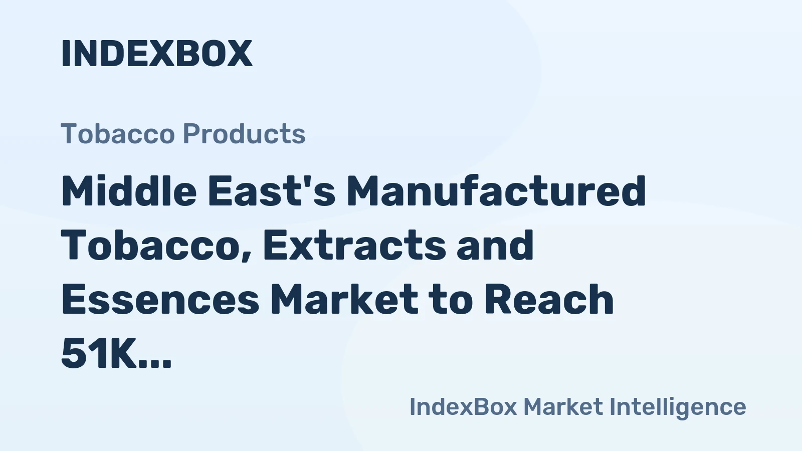 Middle East's Manufactured Tobacco, Extracts and Essences Market to Reach 51K tons and $412M by 2035